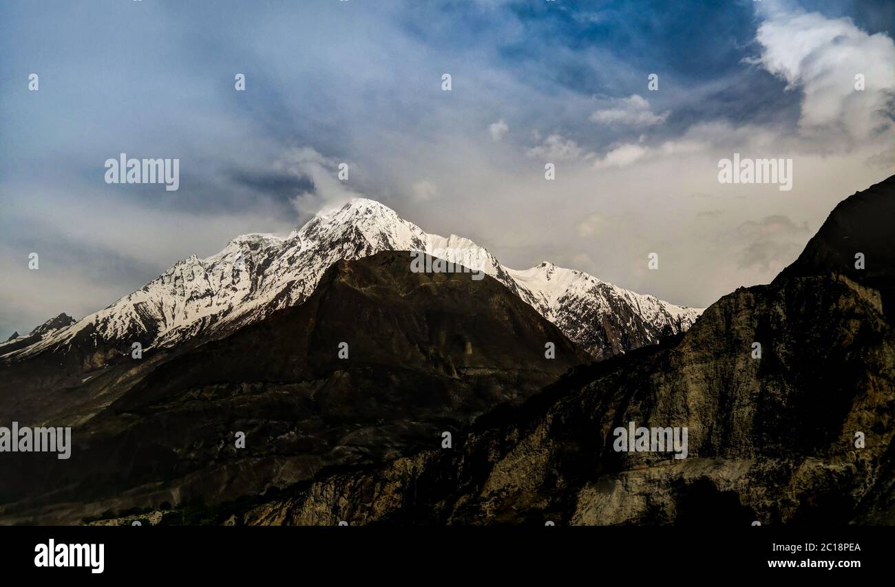 View to Rakaposhi peak, Karakorum mountains Pakistan Stock Photo - Alamy