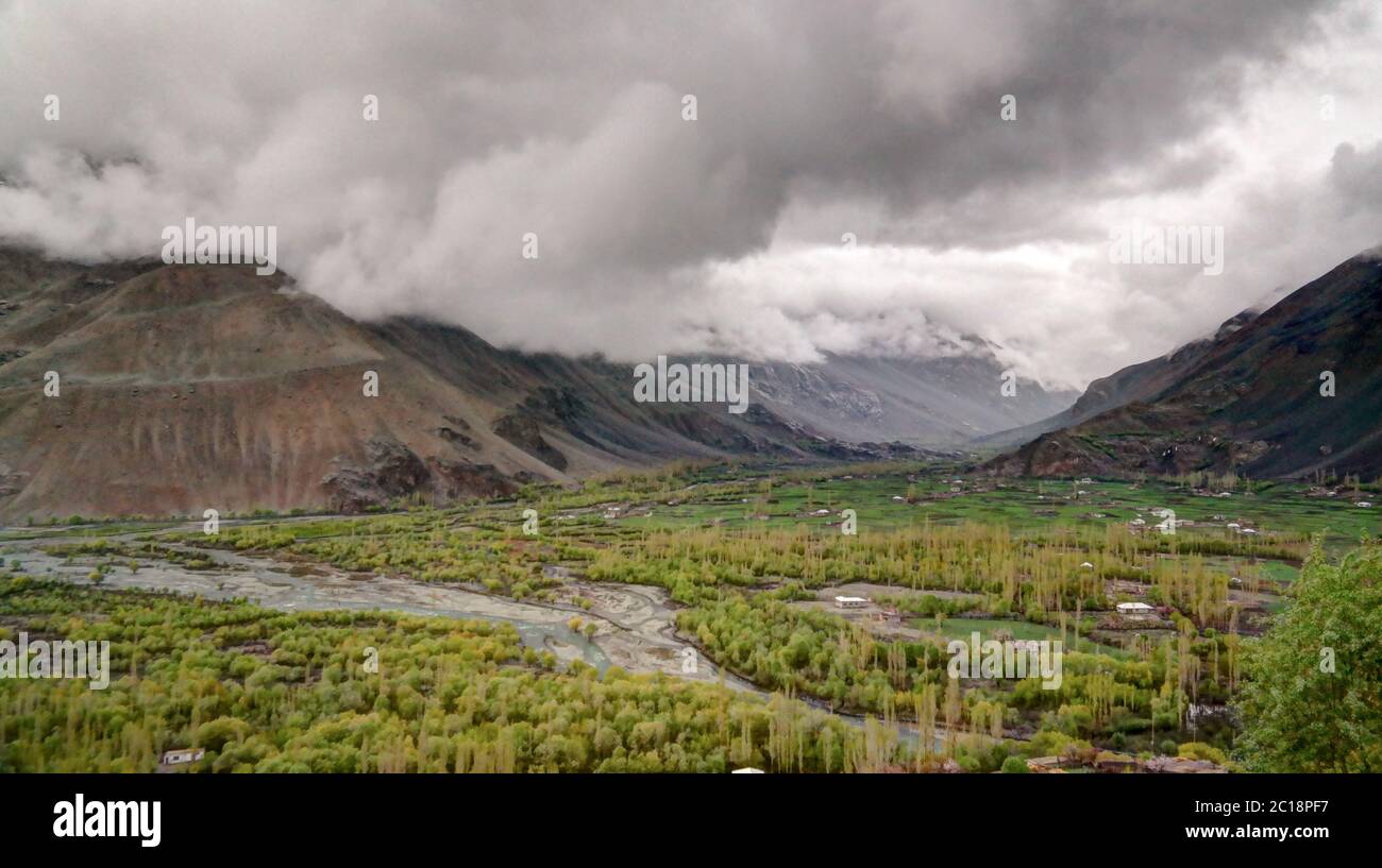Agriculture fields near Gahkuch village , Gilgit Pakistan Stock Photo ...