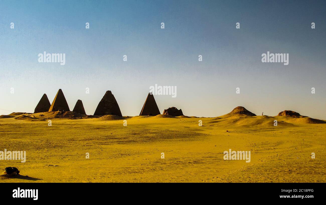 Panorama of Pyramids near Jebel Barkal Karima Napata Nubia, Sudan Stock ...