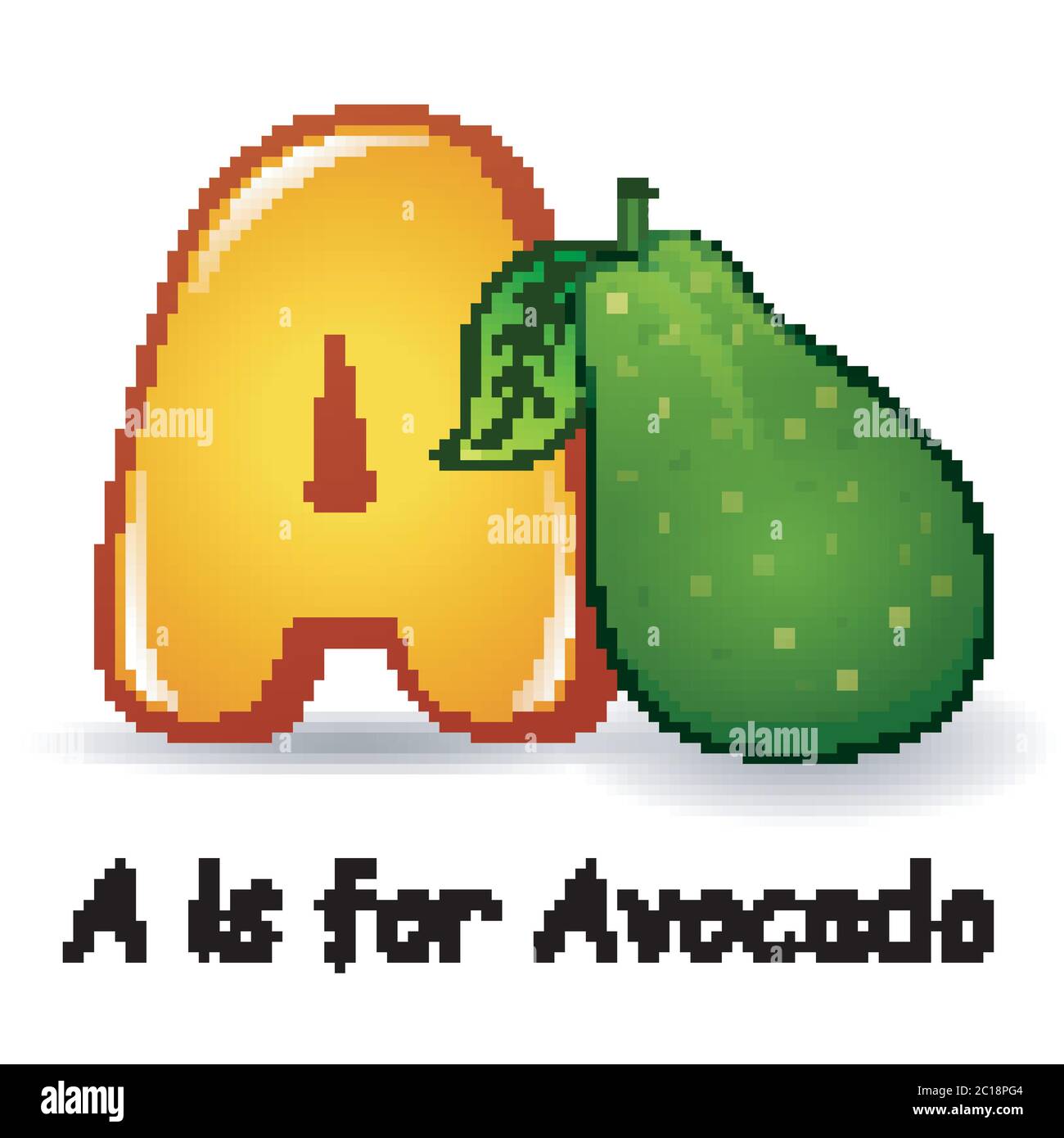Fruits alphabet: A is for Avocado Fruits Stock Vector Image & Art - Alamy