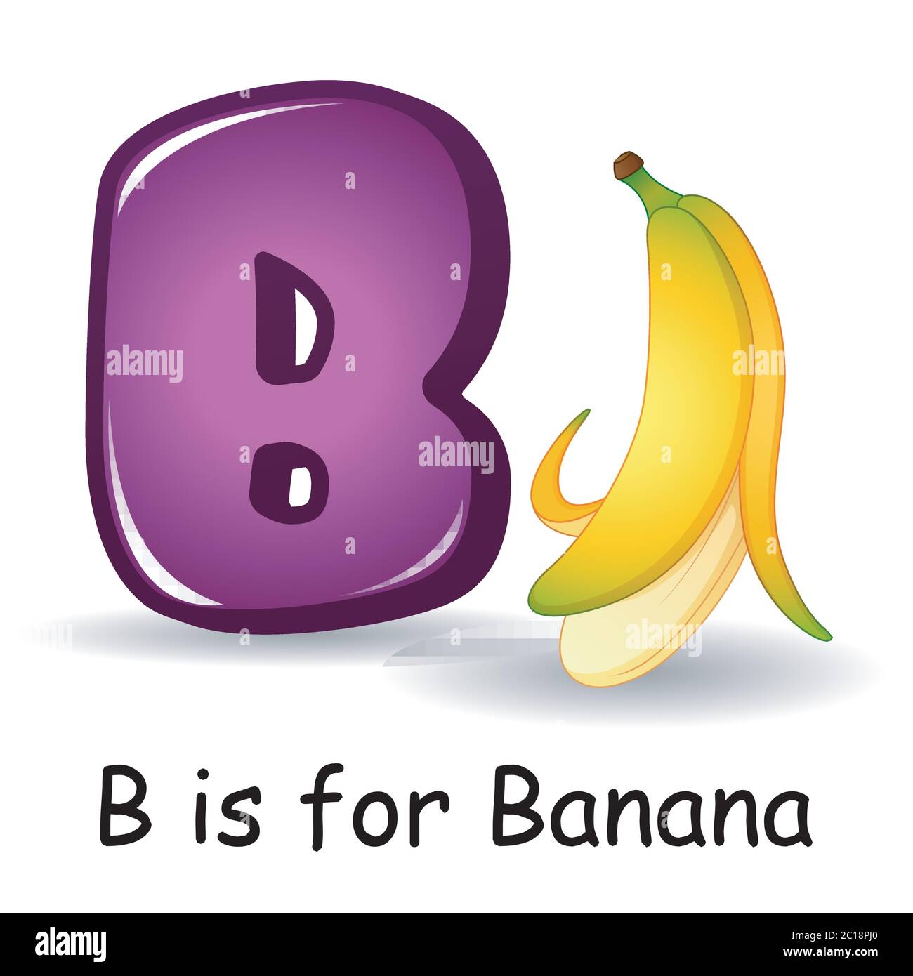 Fruits alphabet: B is for Banana Fruits Stock Vector Image & Art - Alamy