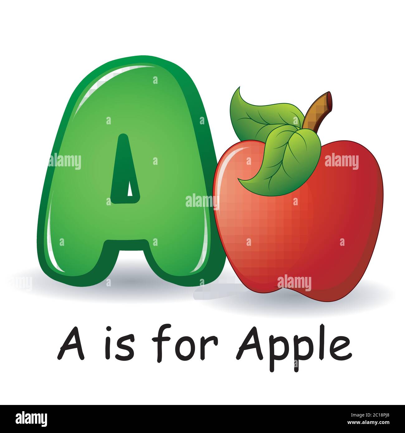 Fruits alphabet: A is for Apple Fruits Stock Vector Image & Art - Alamy