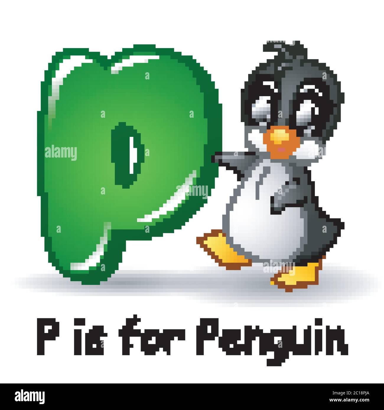Letter P is for Penguin cartoon alphabet Stock Vector Image & Art - Alamy