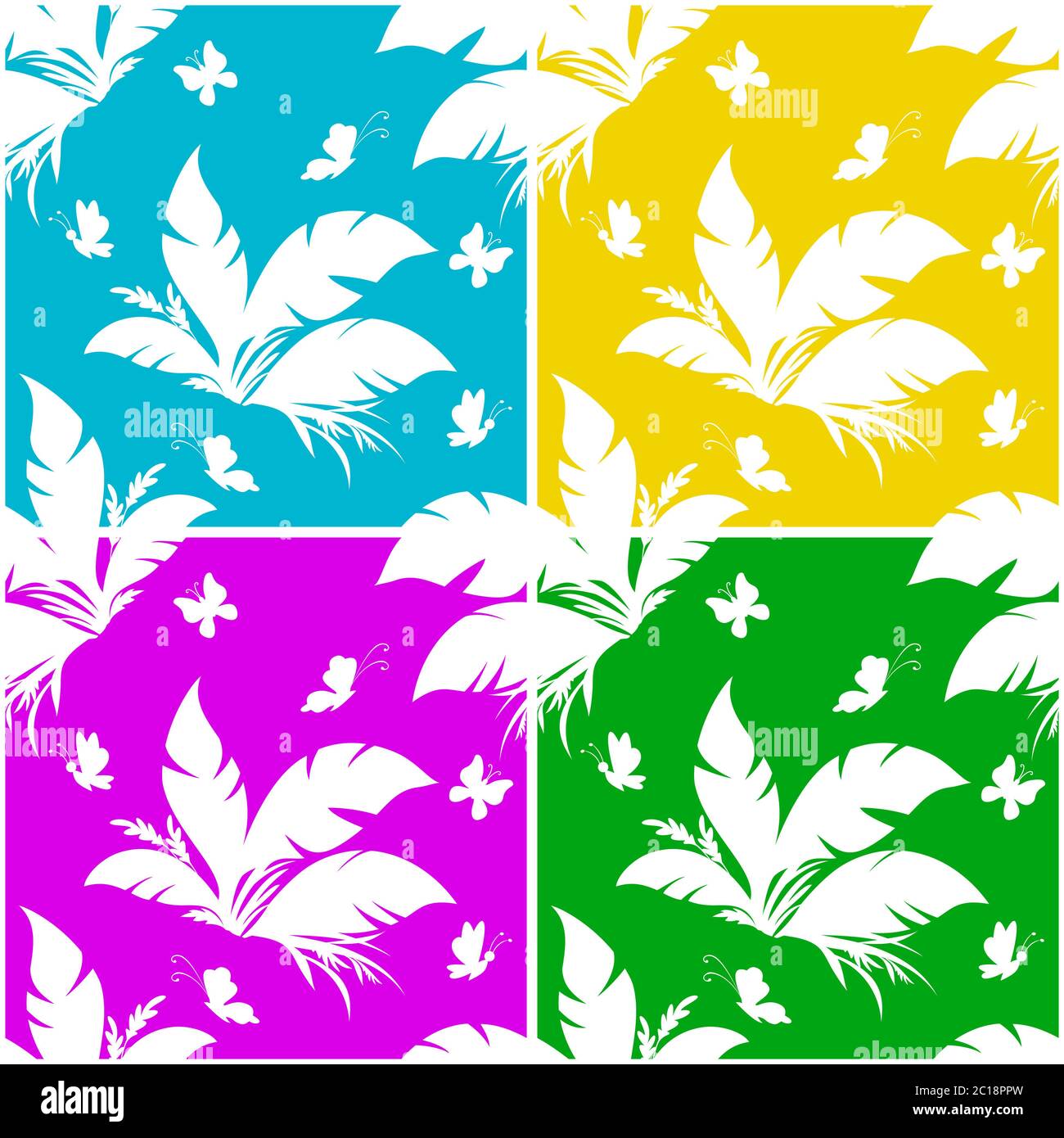 Exotic seamless floral pattern Cut Out Stock Images & Pictures - Alamy