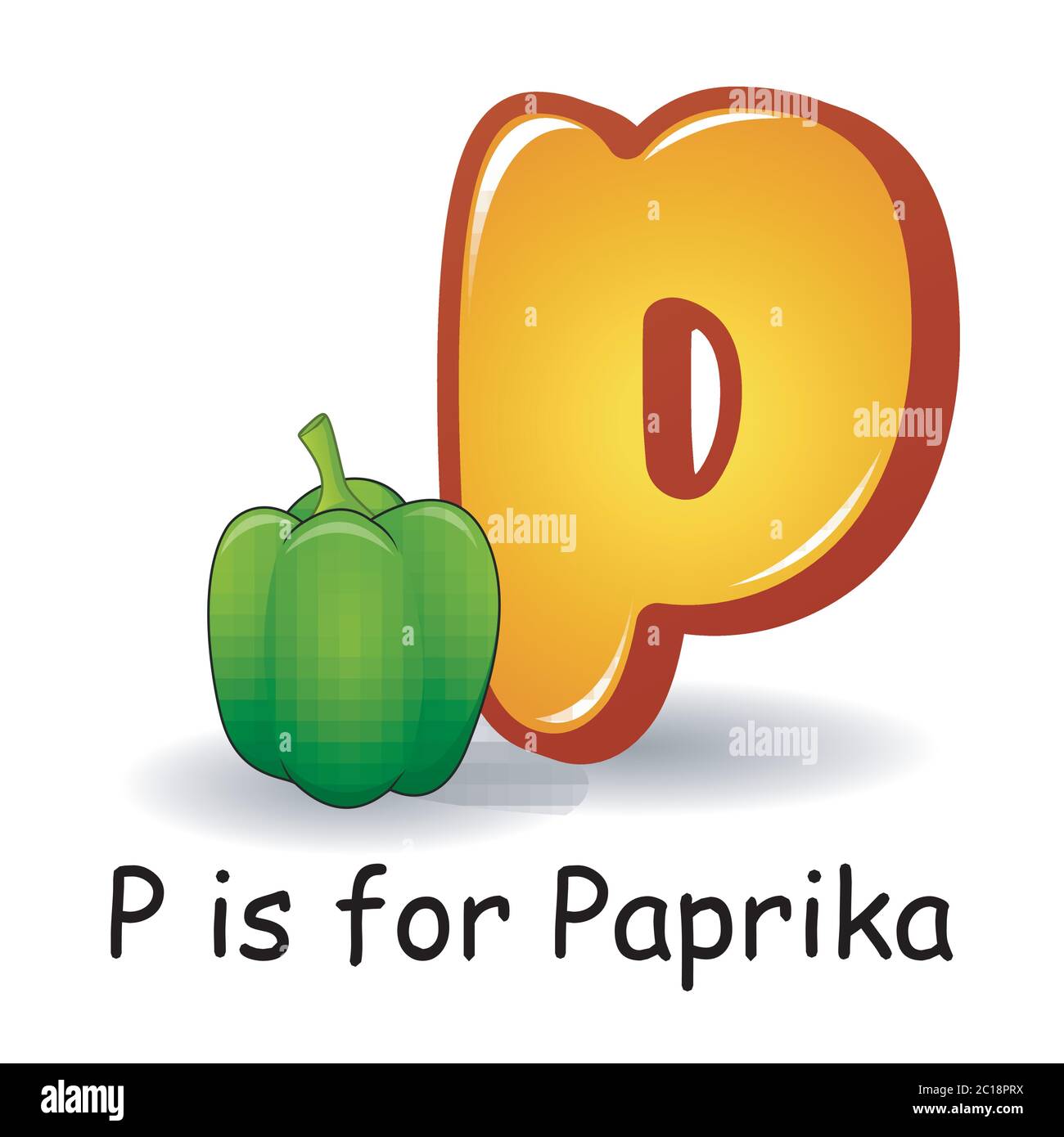 Vegetables alphabet: P is for Paprika Stock Vector Image & Art - Alamy