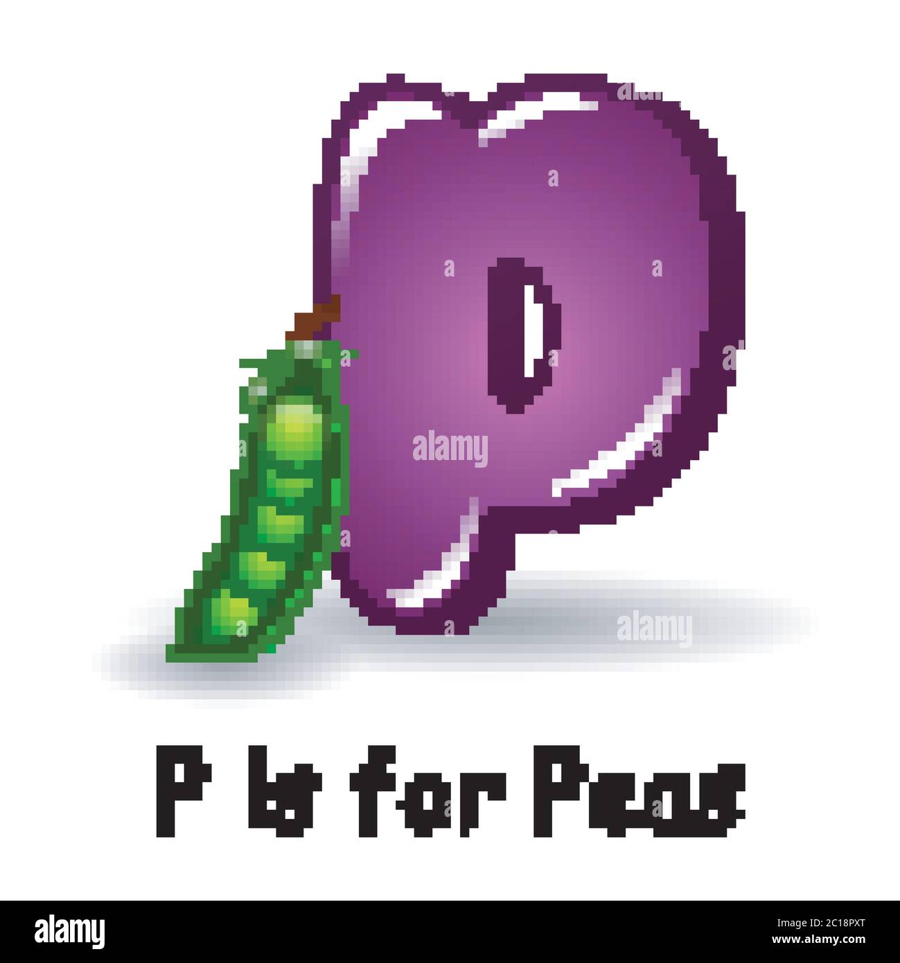 Vegetables alphabet, P is for Peas Stock Vector Image & Art - Alamy