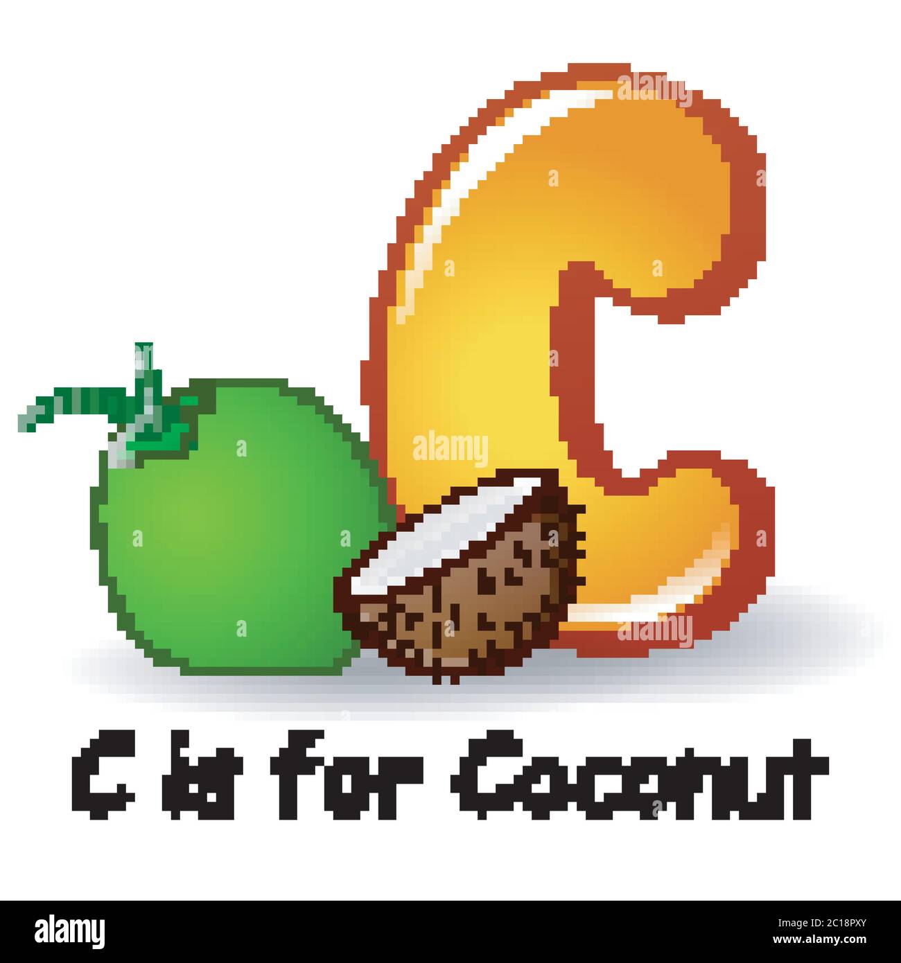 Fruits alphabet, C is for Coconut Stock Vector Image & Art - Alamy