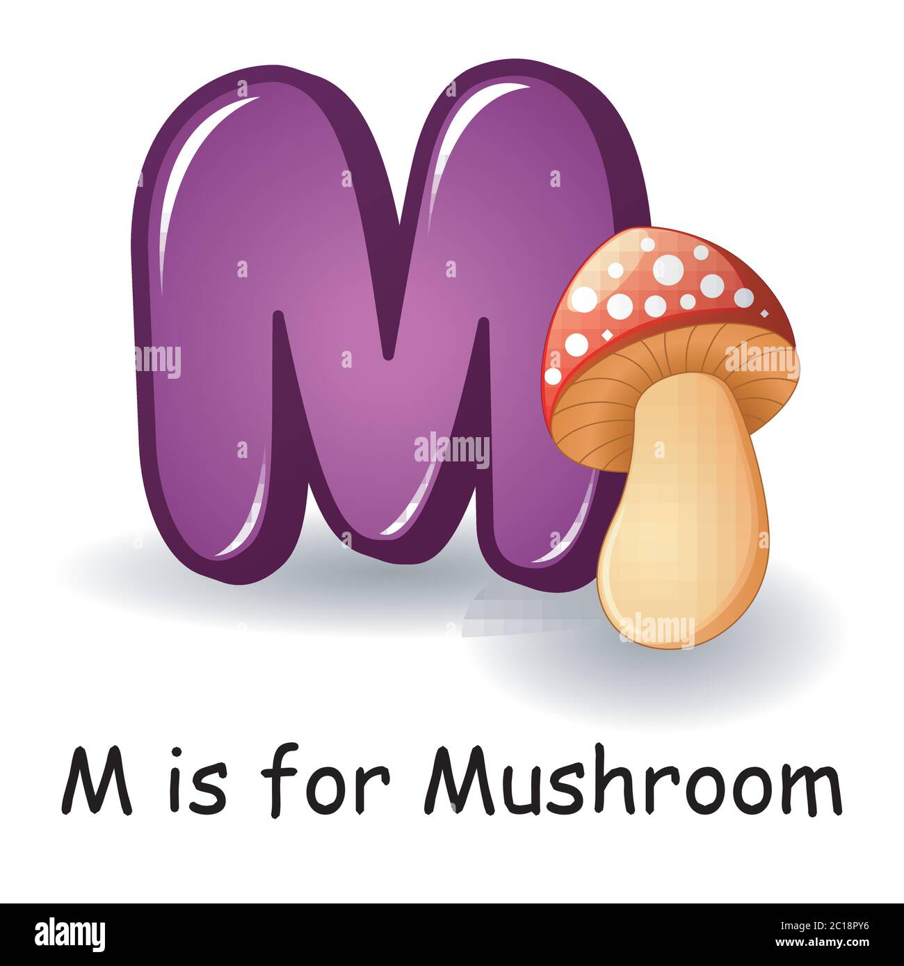 Vegetables alphabet: M is for Mushroom Stock Vector Image & Art - Alamy