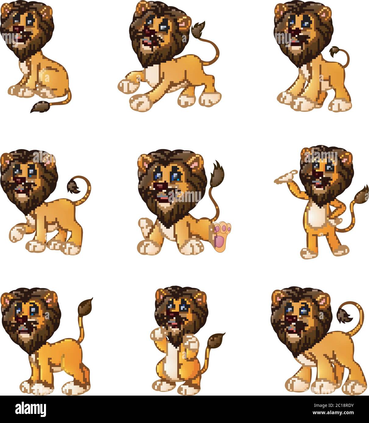 Lion cartoon set collection Stock Vector Image & Art - Alamy