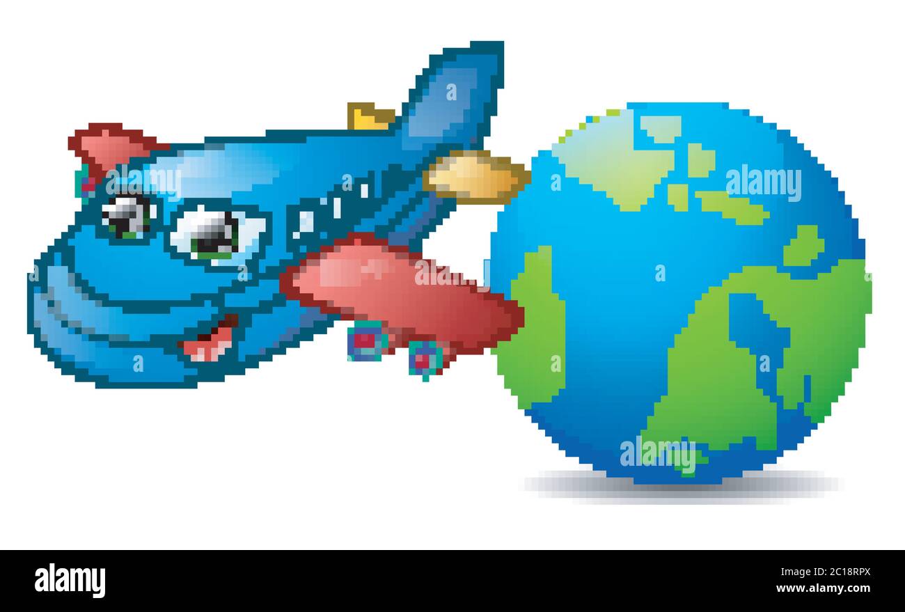 illustration of Cartoon blue airplane character Stock Vector Image ...