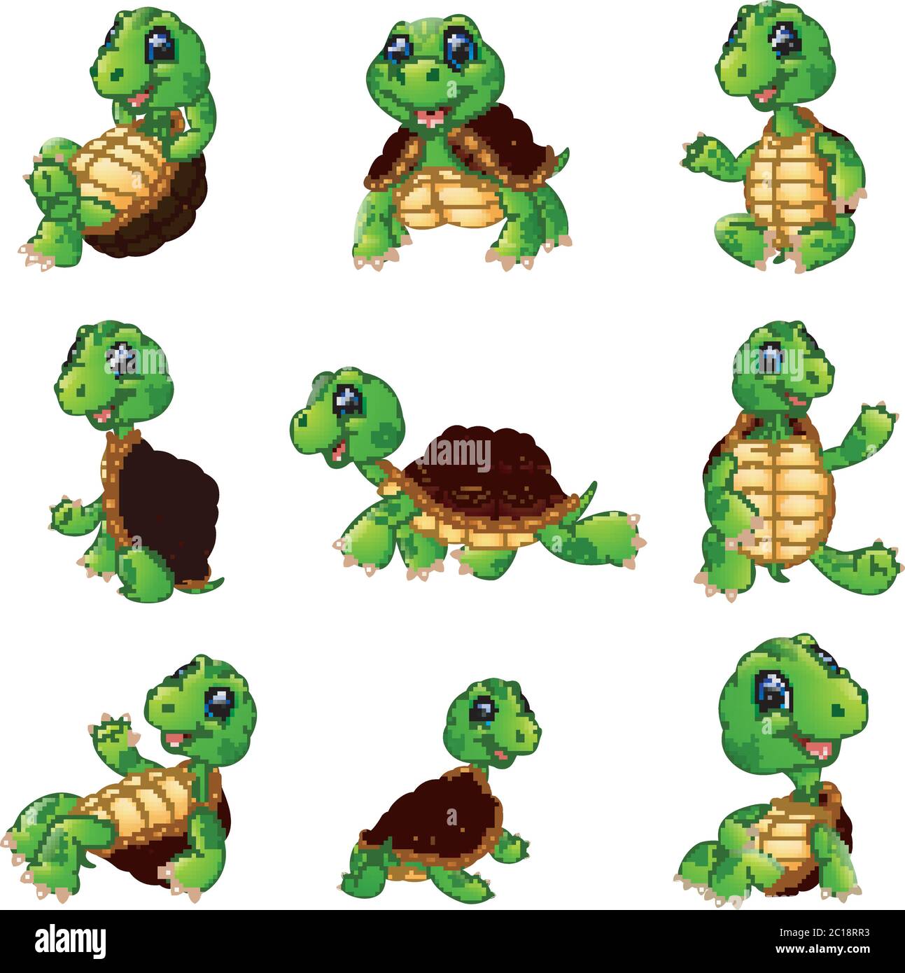 Happy turtle cartoon collection set Stock Vector Image & Art - Alamy