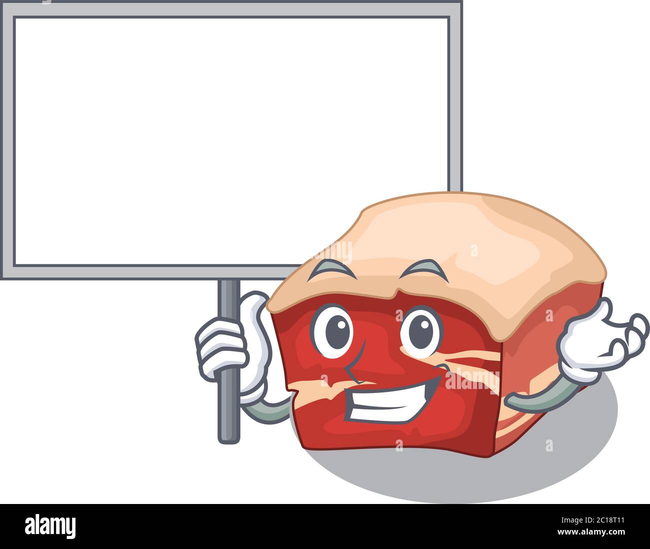 sweet Mascot design of pork belly bring a board Stock Vector Image ...