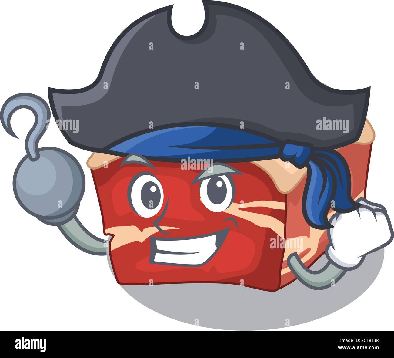 one hook hands Pirate character pork belly cartoon design Stock Vector ...