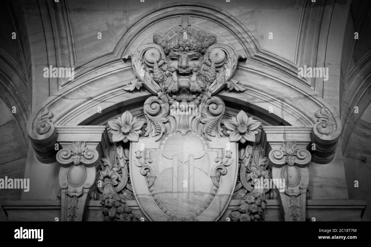 Bas relief from old building stone face Stock Photo - Alamy