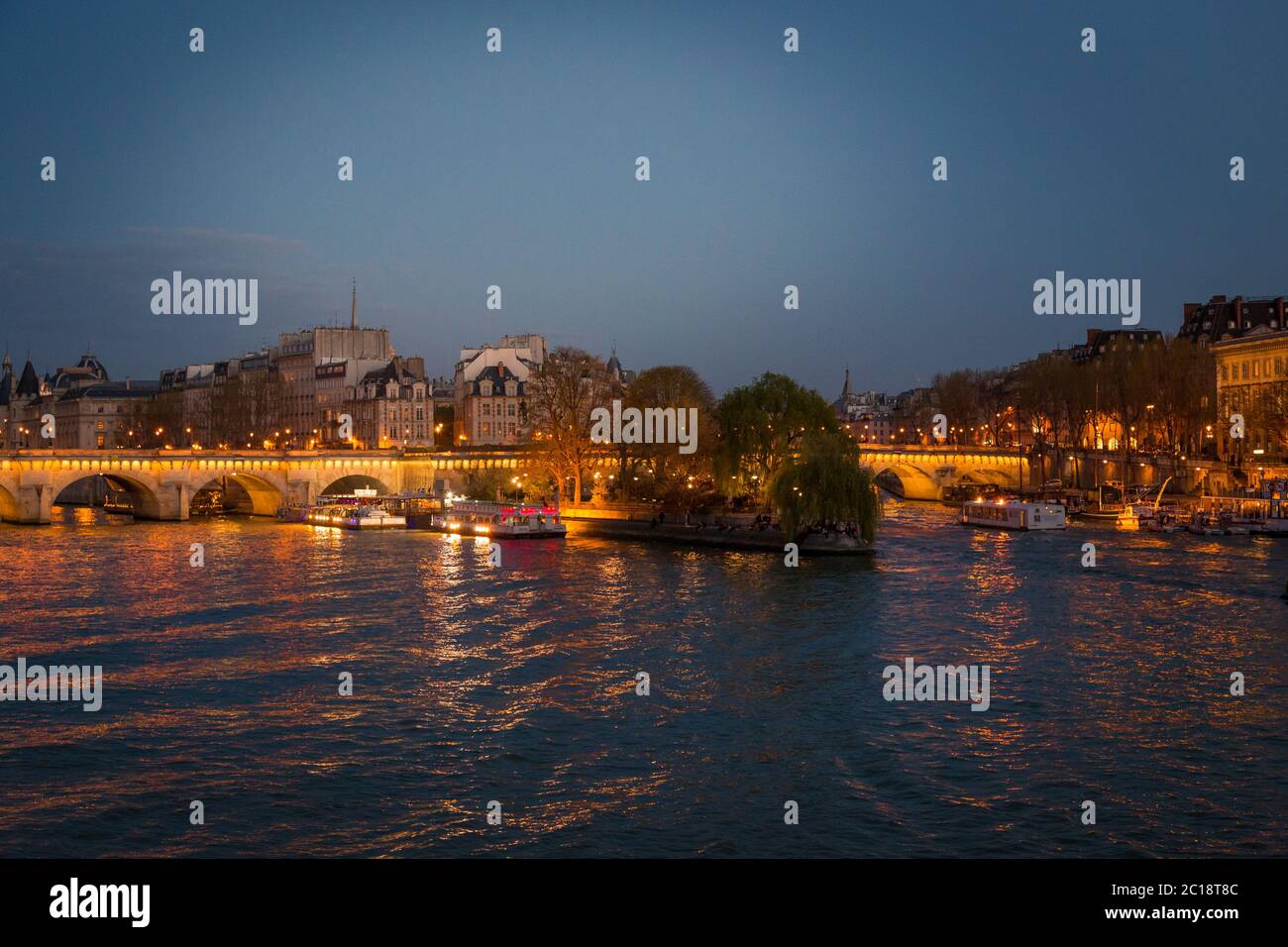 Paris Panorama. Panoramic image of Paris riverside during sunrise Stock ...