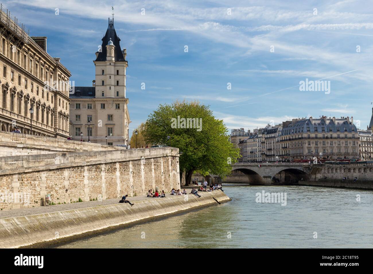 The picturesque embankments of the Seine in Paris, France. Buildings ...