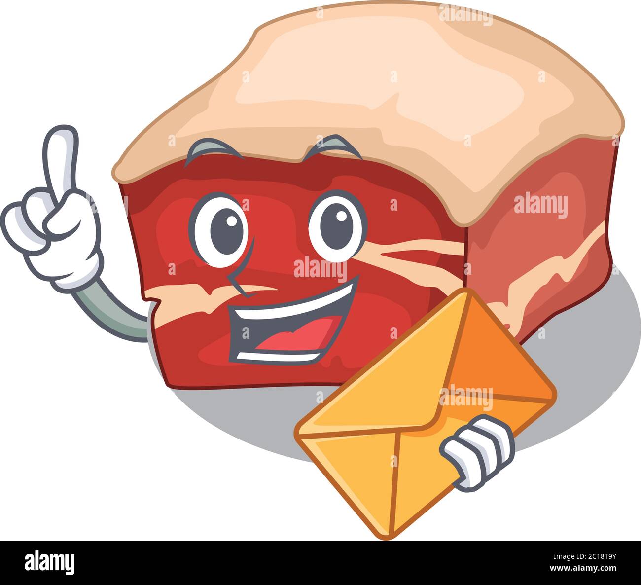 A picture of cheerful pork belly caricature design concept having an ...