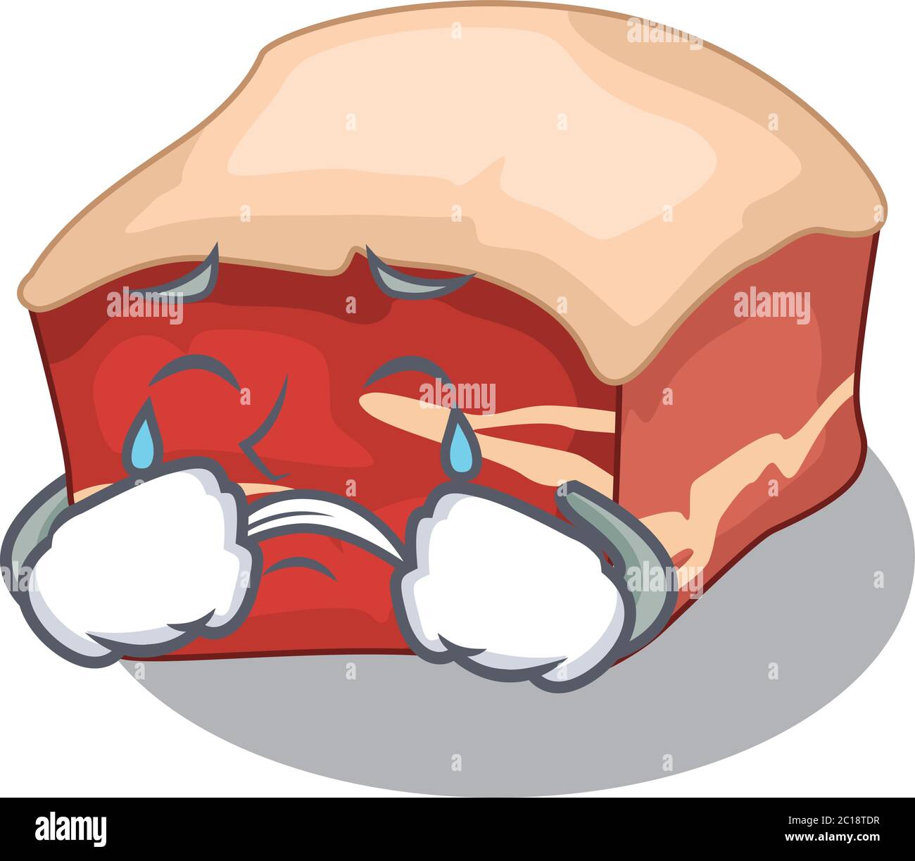 Caricature design style of pork belly with a sad face Stock Vector ...