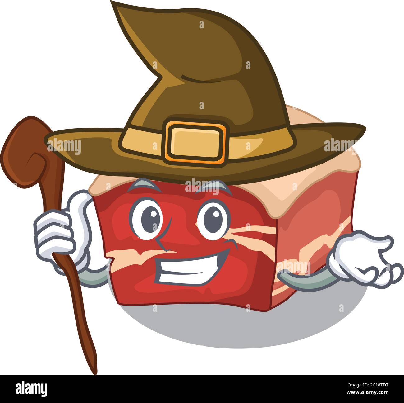 sneaky witch pork belly cartoon character design Stock Vector Image ...