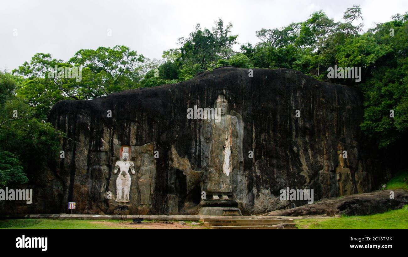 Exterior view to Buduruwagala buddhist temple, Sri-Lanka Stock Photo ...