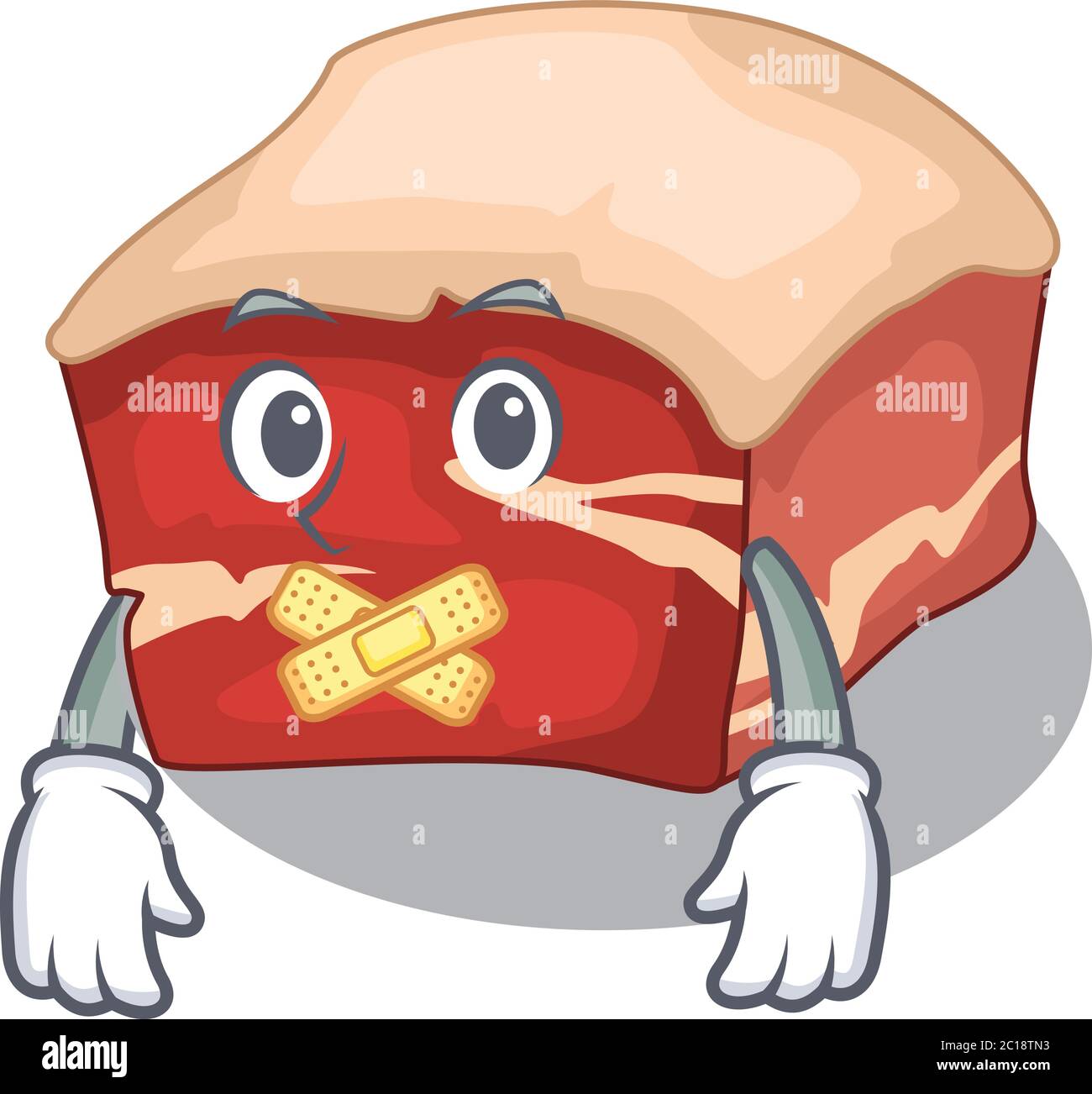 Pork belly cartoon character style having strange silent face Stock ...