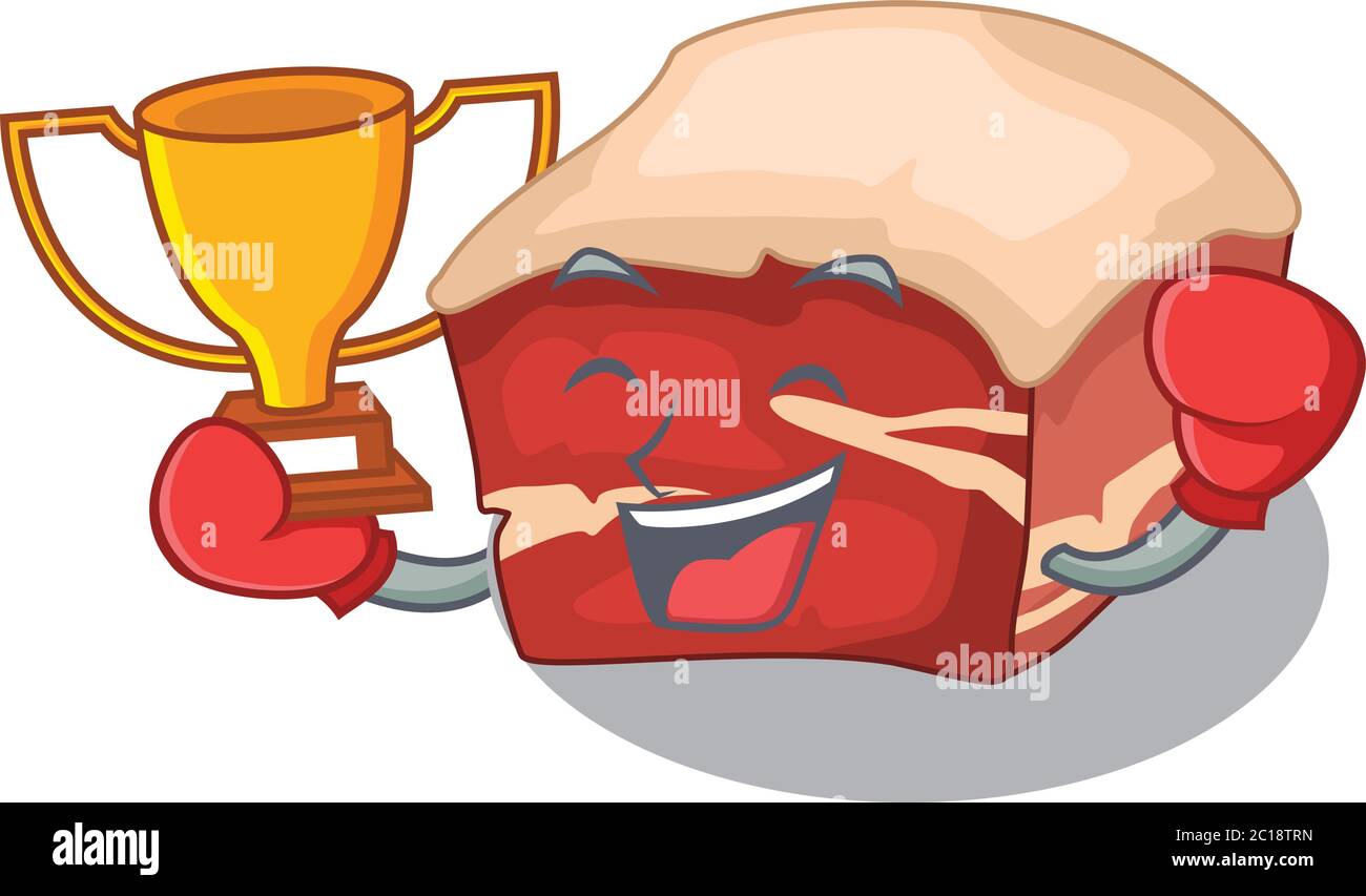 Fabulous boxing winner of pork belly caricature design style Stock ...