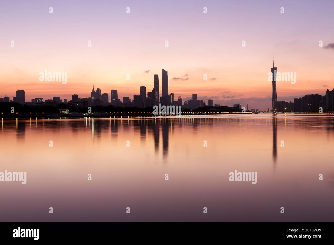 modern buildings near water in modern city Stock Photo - Alamy