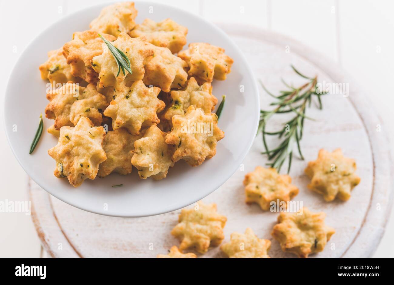 Parmesan cookies with rosemary. Salty cheese cookies. Healthy snack ...