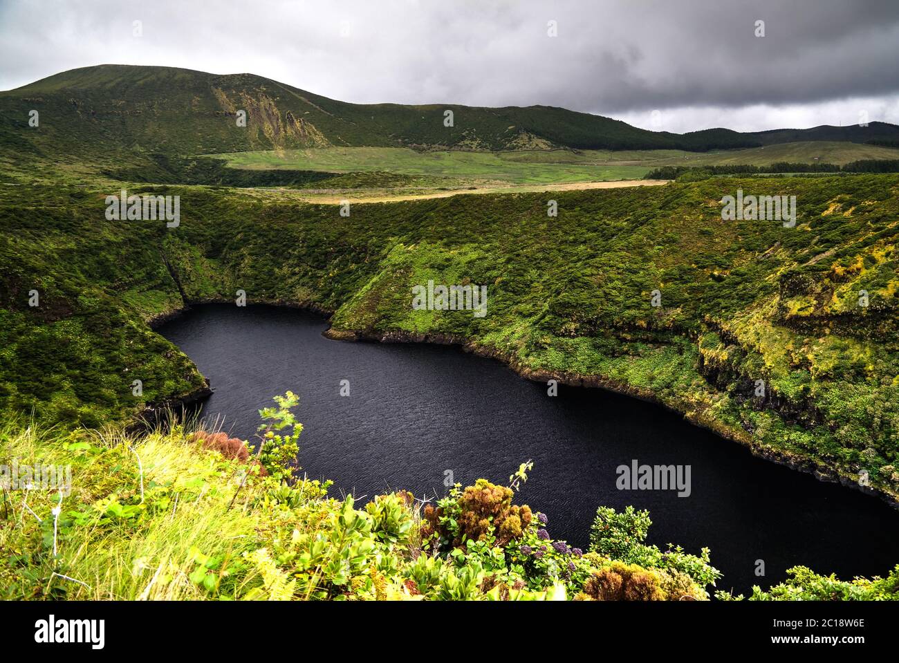 Aerial view of a caldera hi-res stock photography and images - Alamy