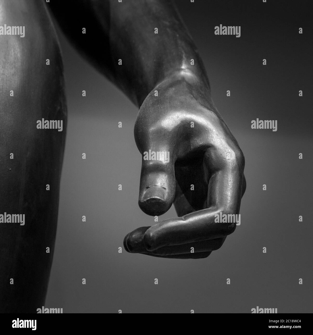 Metal statue detail of human hand Stock Photo - Alamy