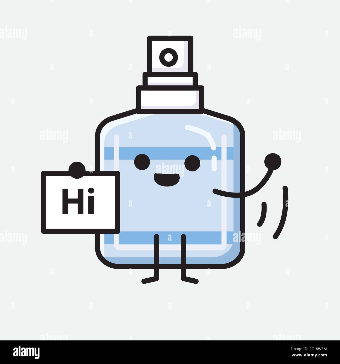 An Illustration of Cute Hand Sanitizer Mascot Vector Character in Flat ...