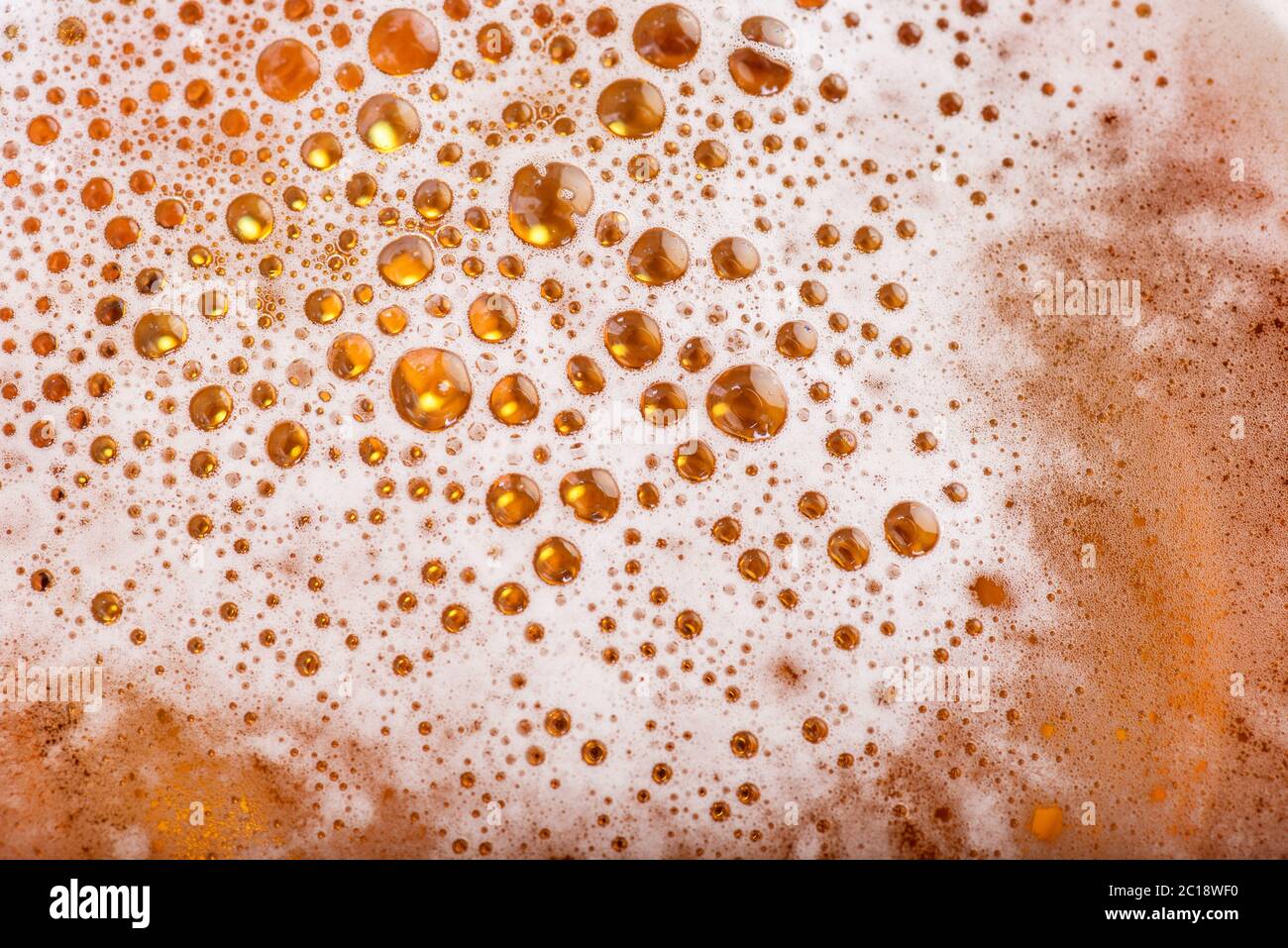 Light Beer with Bubbles and Foam Background. Beer Bubbles Texture Close ...