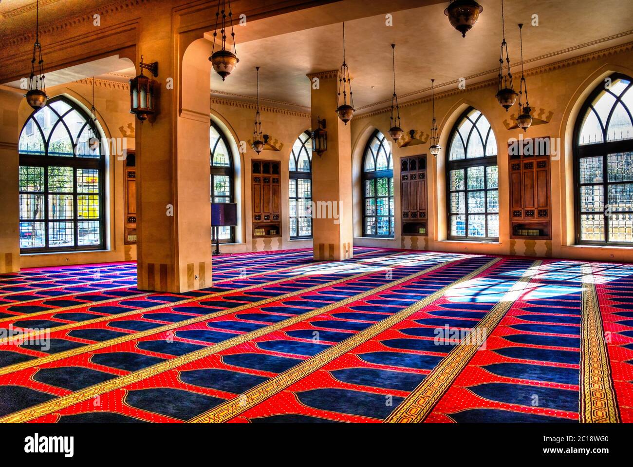 Interior view of Mohammad Al-Amin Mosque 05-05-2012 Beirut, Lebanon ...