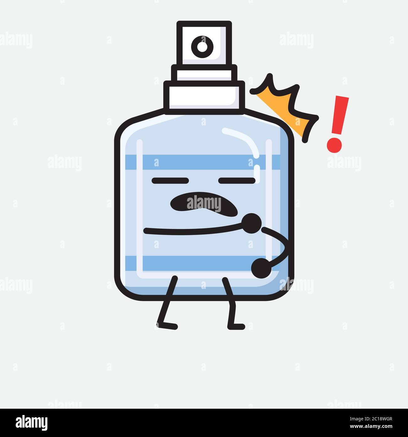 An Illustration of Cute Hand Sanitizer Mascot Vector Character in Flat ...