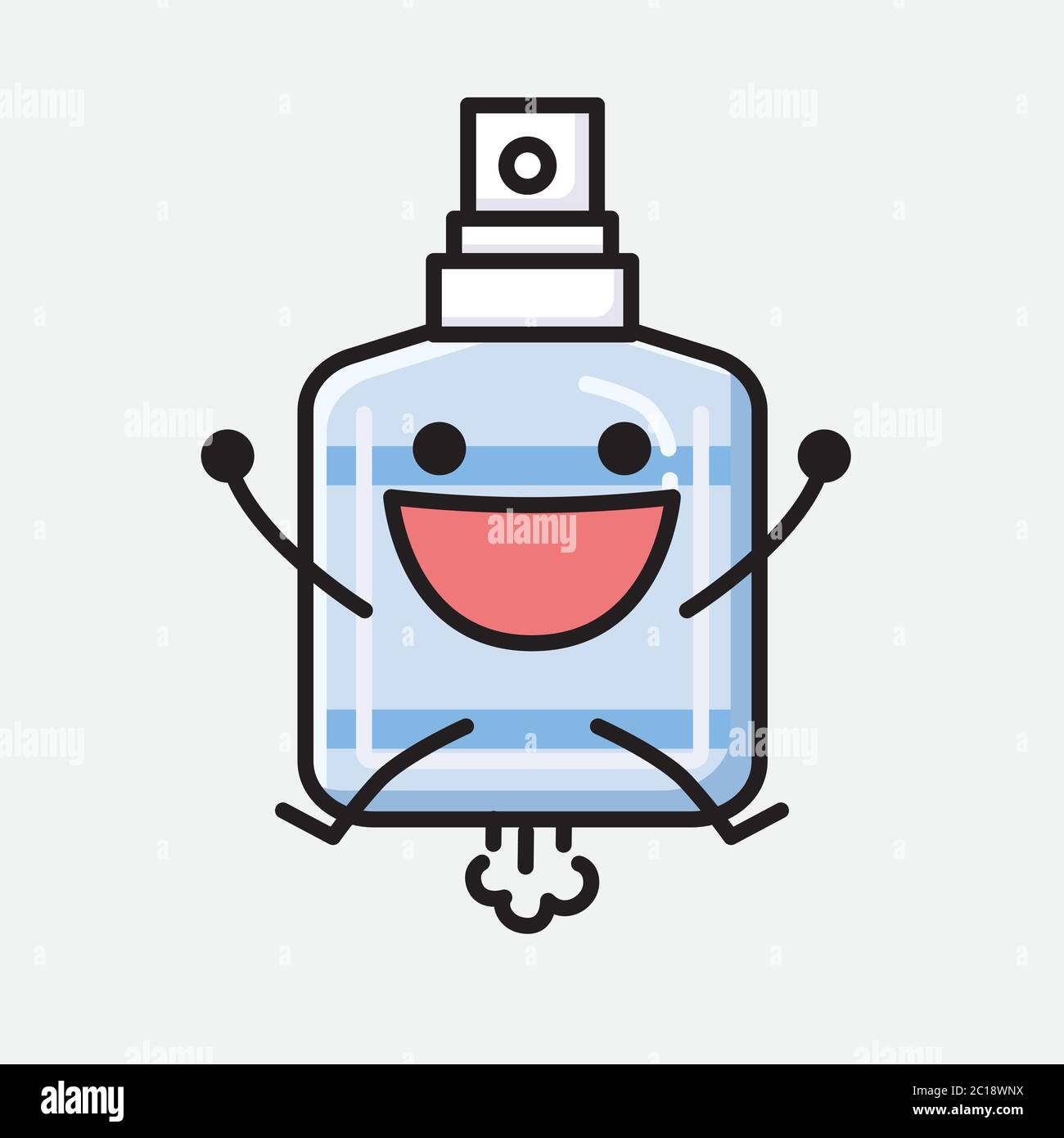 An Illustration of Cute Hand Sanitizer Mascot Vector Character in Flat ...