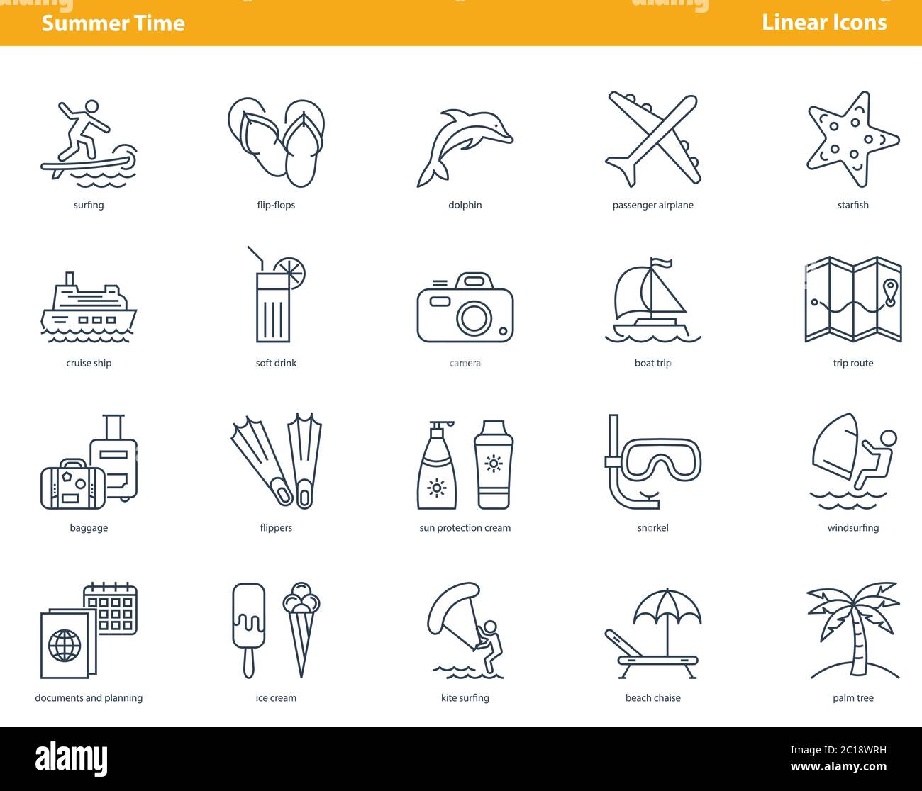 Icons for summertime concept Stock Vector Image & Art - Alamy