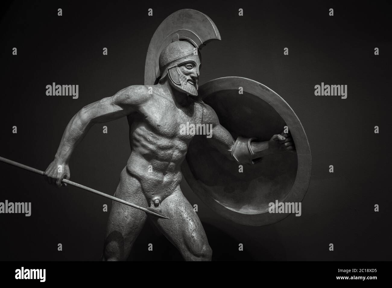 Man in helmet Greek ancient sculpture of warrior Stock Photo - Alamy