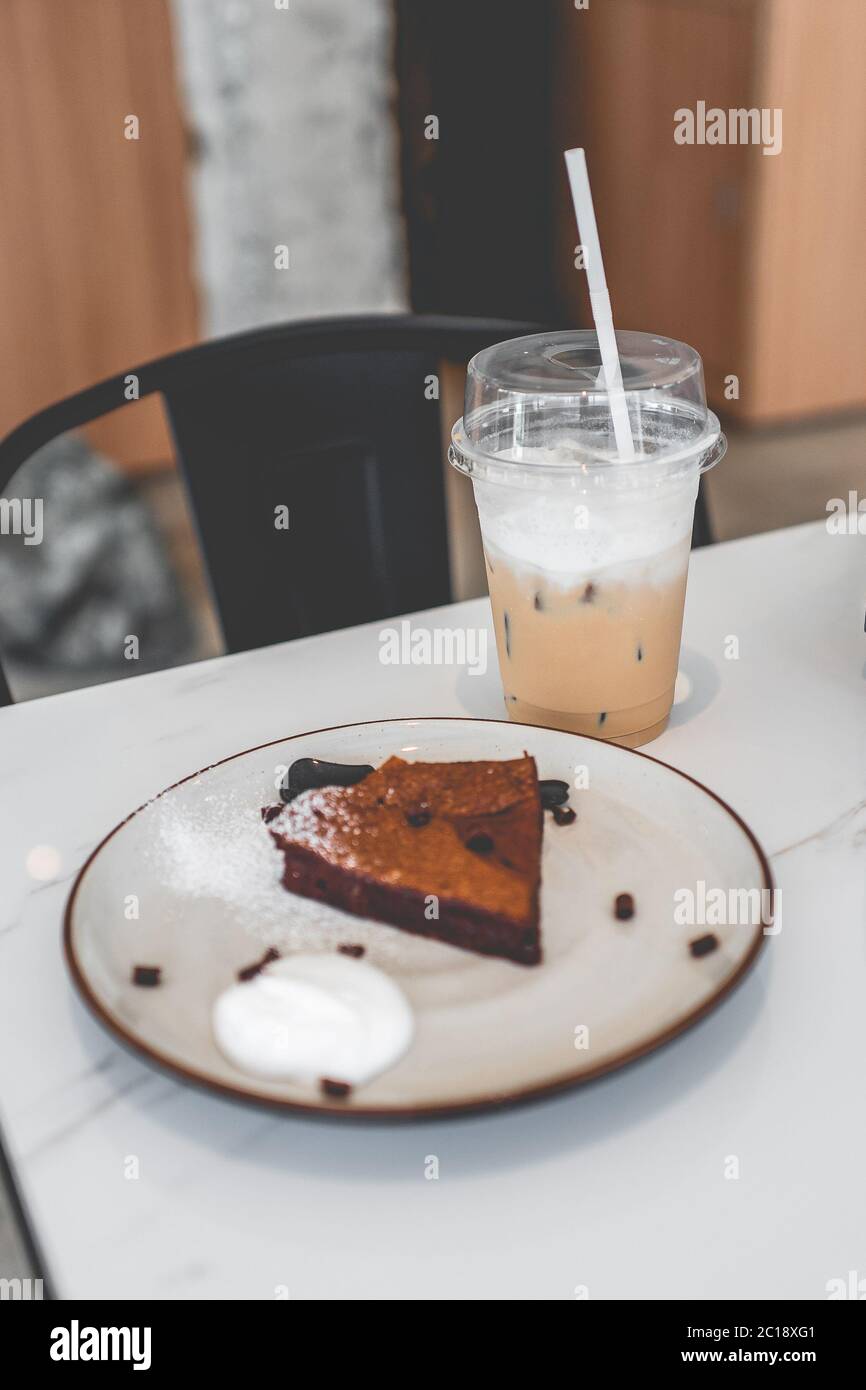 Layout in a loft style in dark colors open space interior view of ...