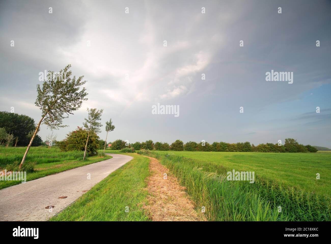 biking path in Dutch countryside Stock Photo - Alamy