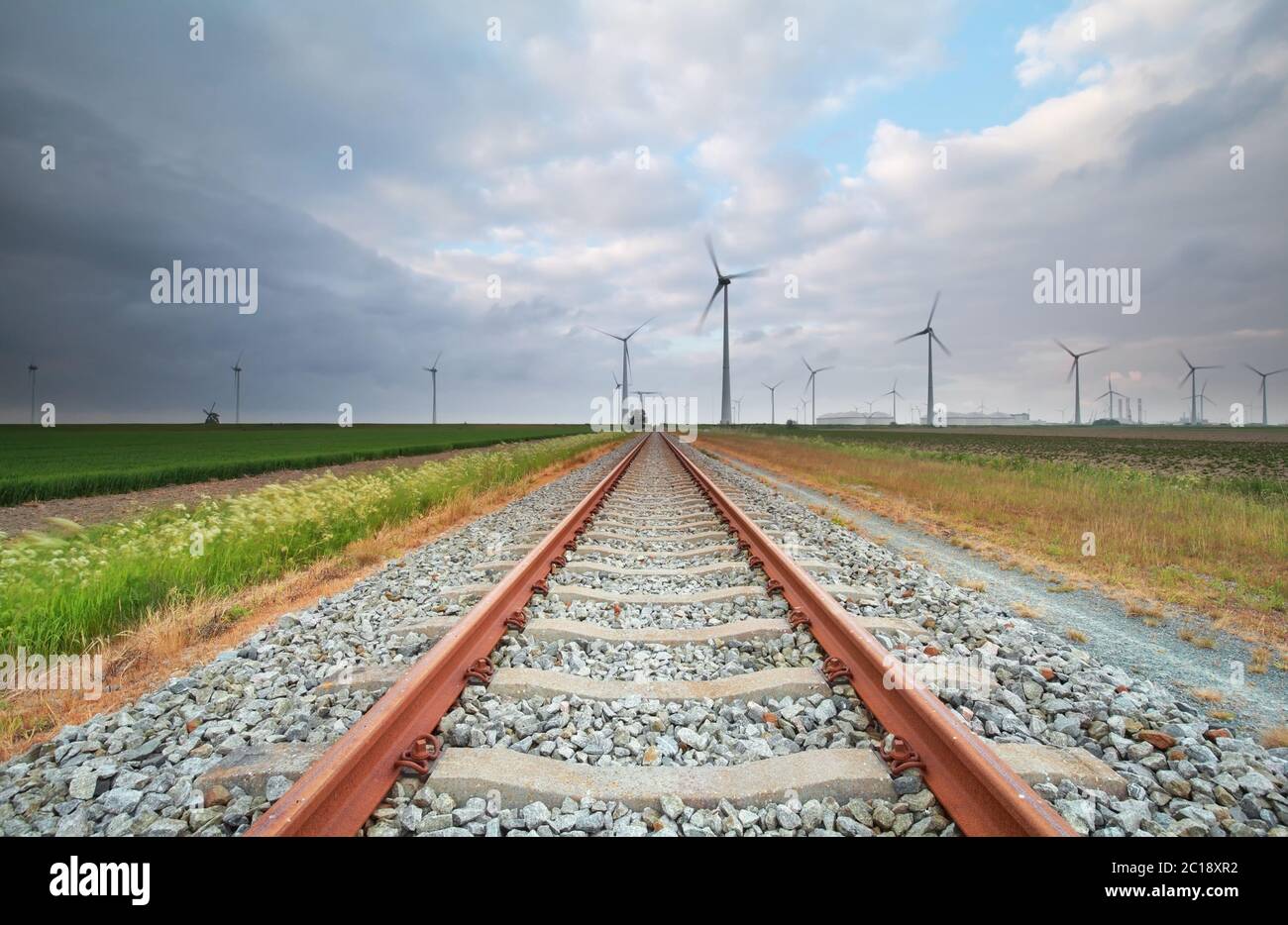Train and windmill hi-res stock photography and images - Alamy