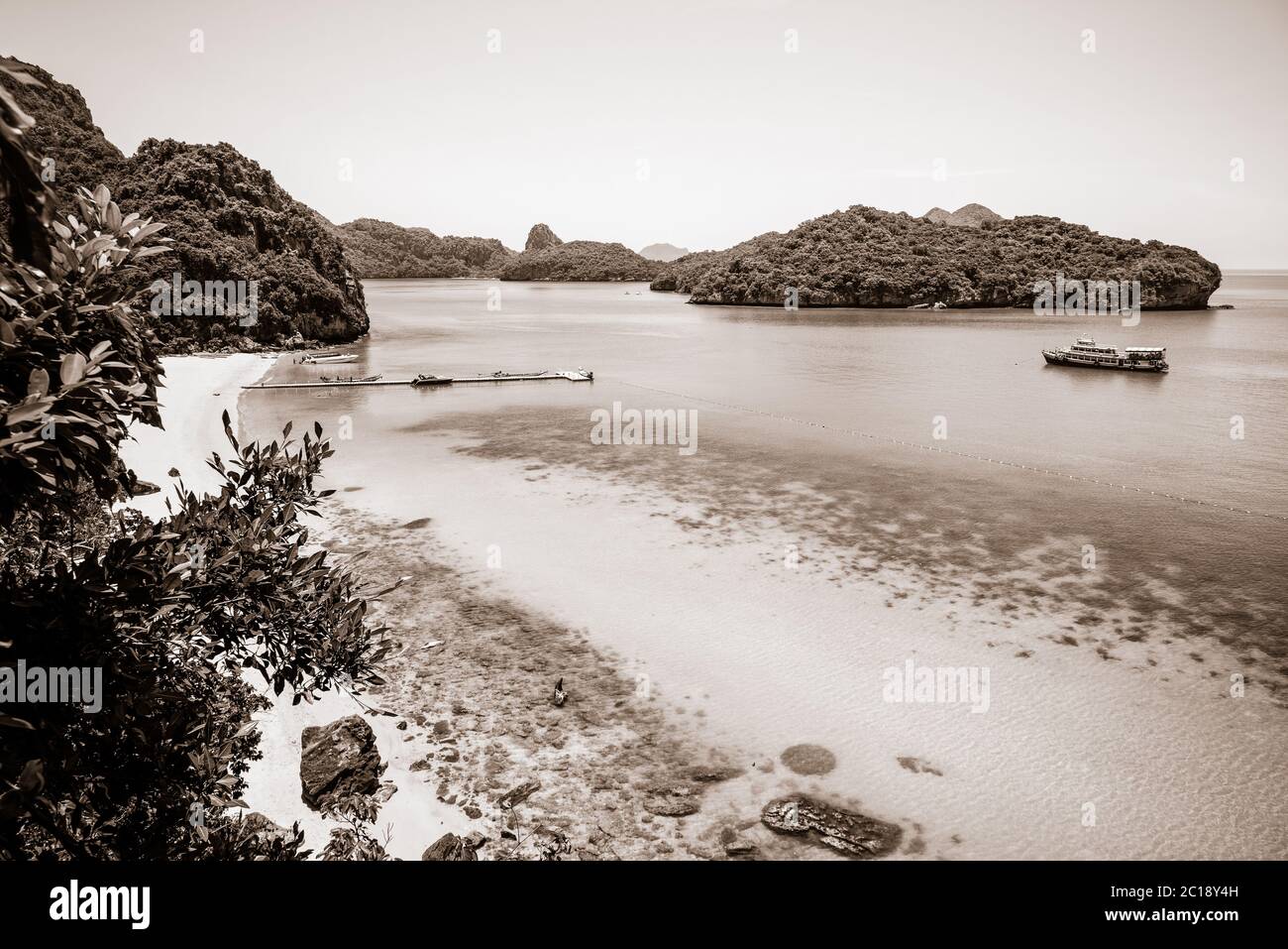 Sepia color Ko Wua Talap island Stock Photo - Alamy