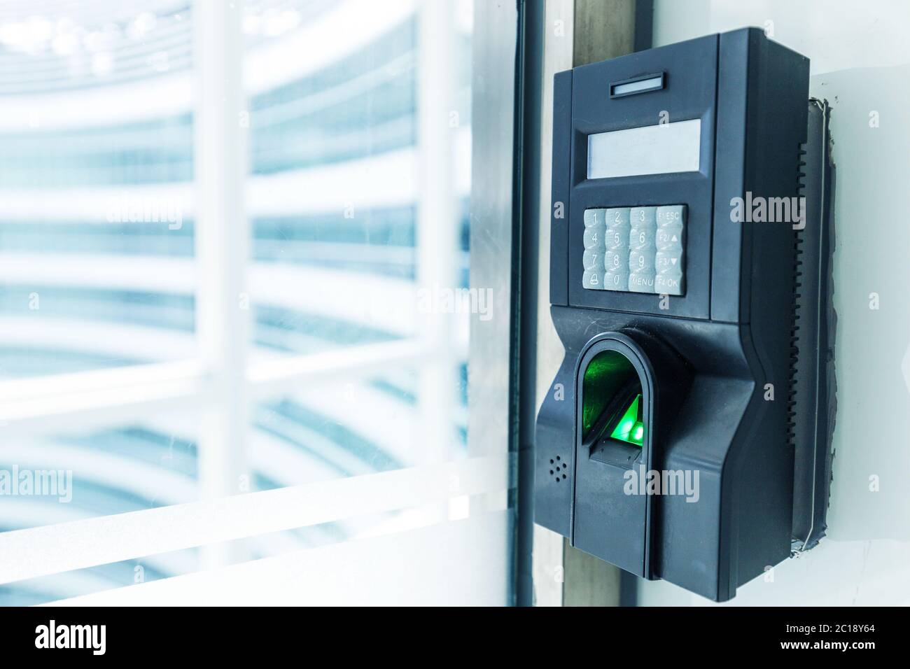 fingerprint scanner on wall Stock Photo - Alamy