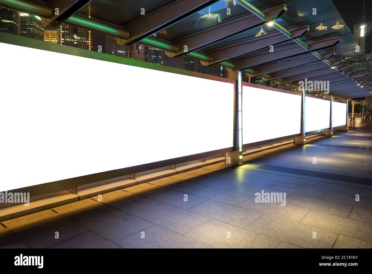 blank propaganda poster by sidewalk in modern city Stock Photo - Alamy