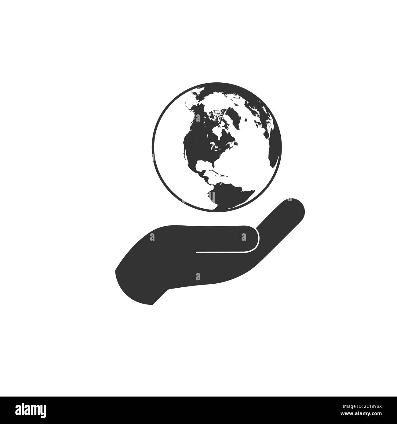 hand holding globe icon., earth symbol. Stock vector illustration ...