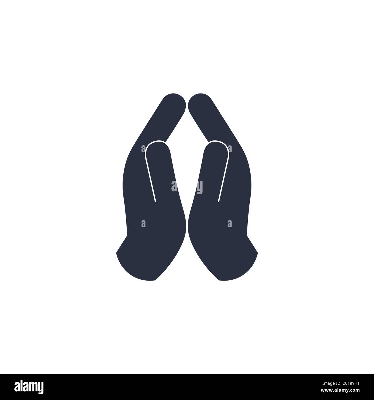 Silhouette of Prayer hands. praying to God. Faith act. Repentance icon ...