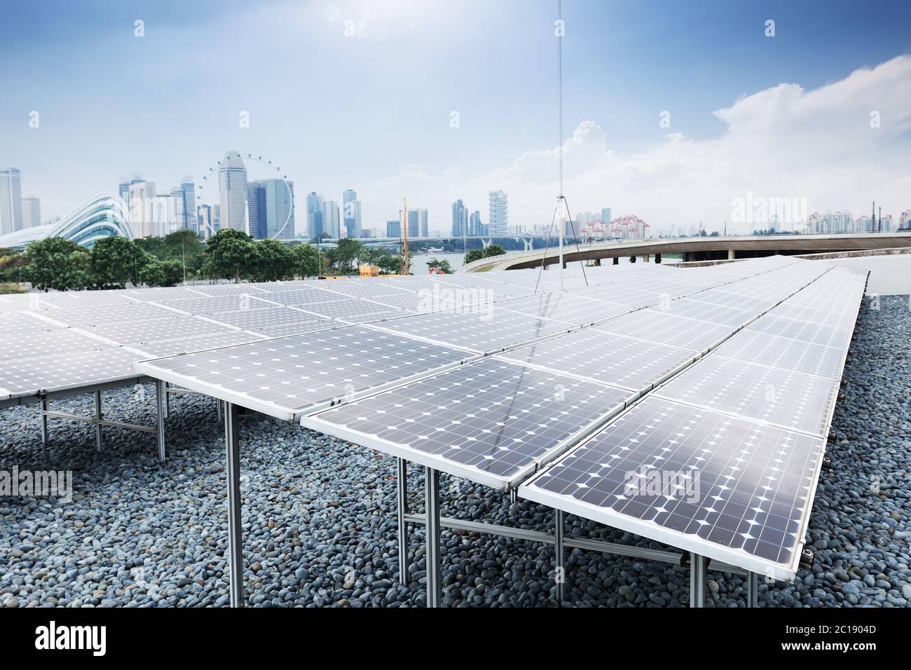solar panel with cityscape of modern city Stock Photo - Alamy