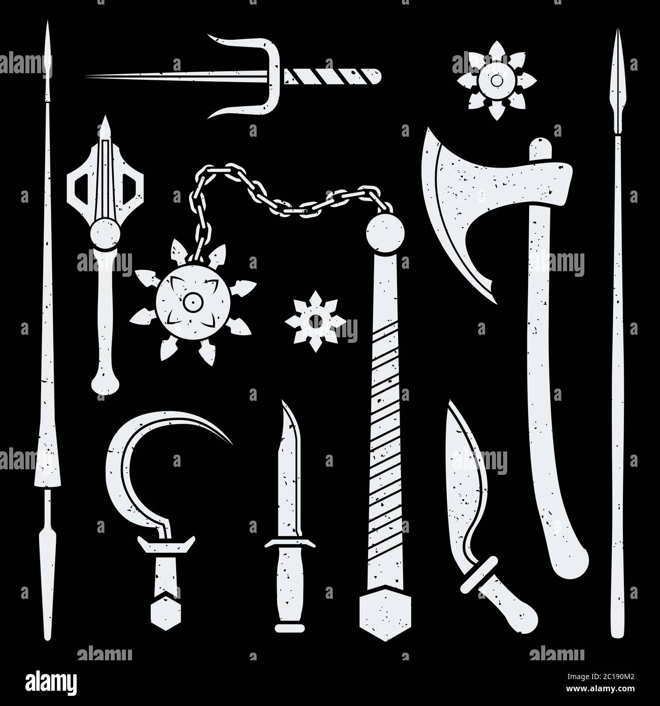 medieval cold steel arms collection Stock Photo - Alamy