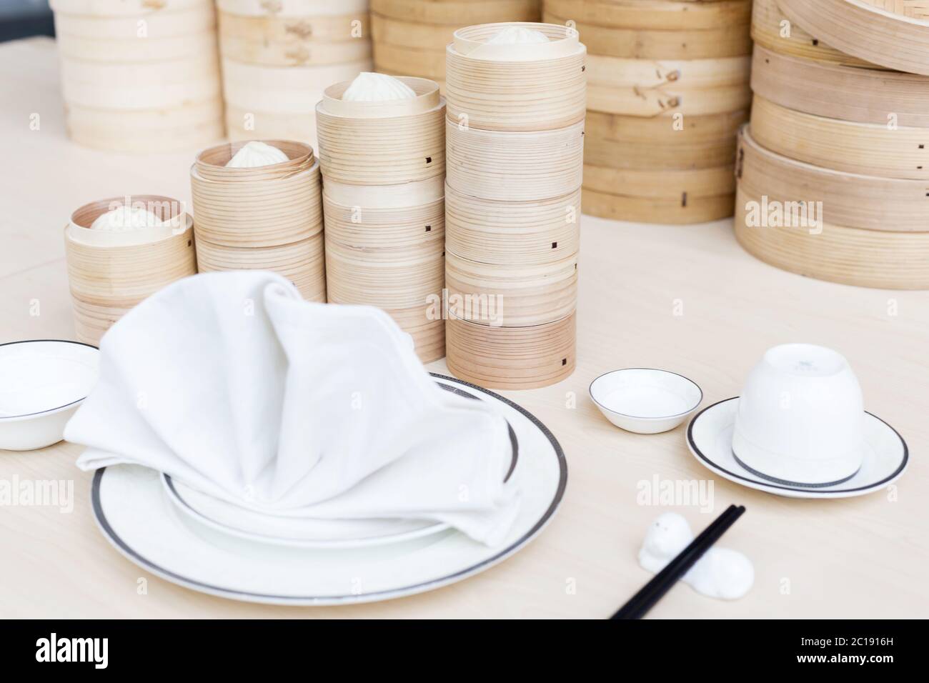 bamboo food containers Stock Photo - Alamy