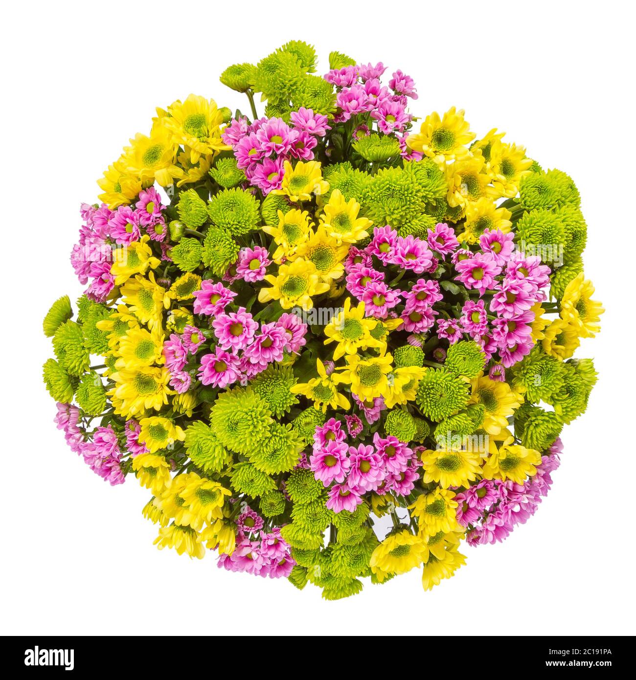 Bouquet of flowers top view isolated on white Stock Photo - Alamy