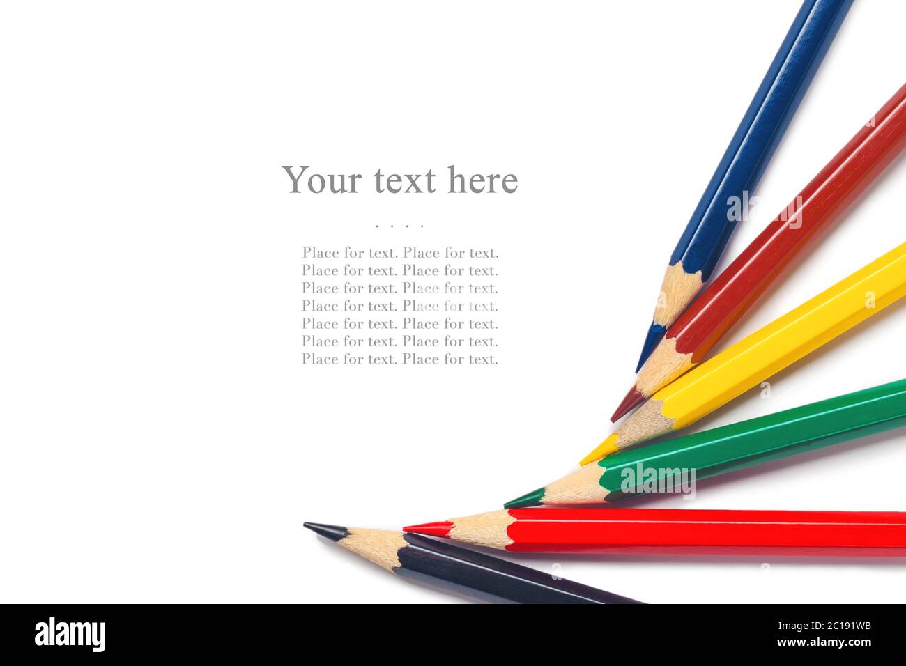 Color pencil with copy space isolated on white background Stock Photo ...